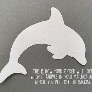 Clear Dolphin Sticker, Transparent Decal, White on Clear Sticker ...