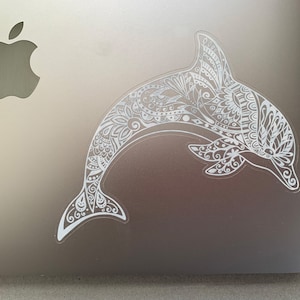 Clear Dolphin Sticker, Transparent Decal, White on Clear Sticker ...