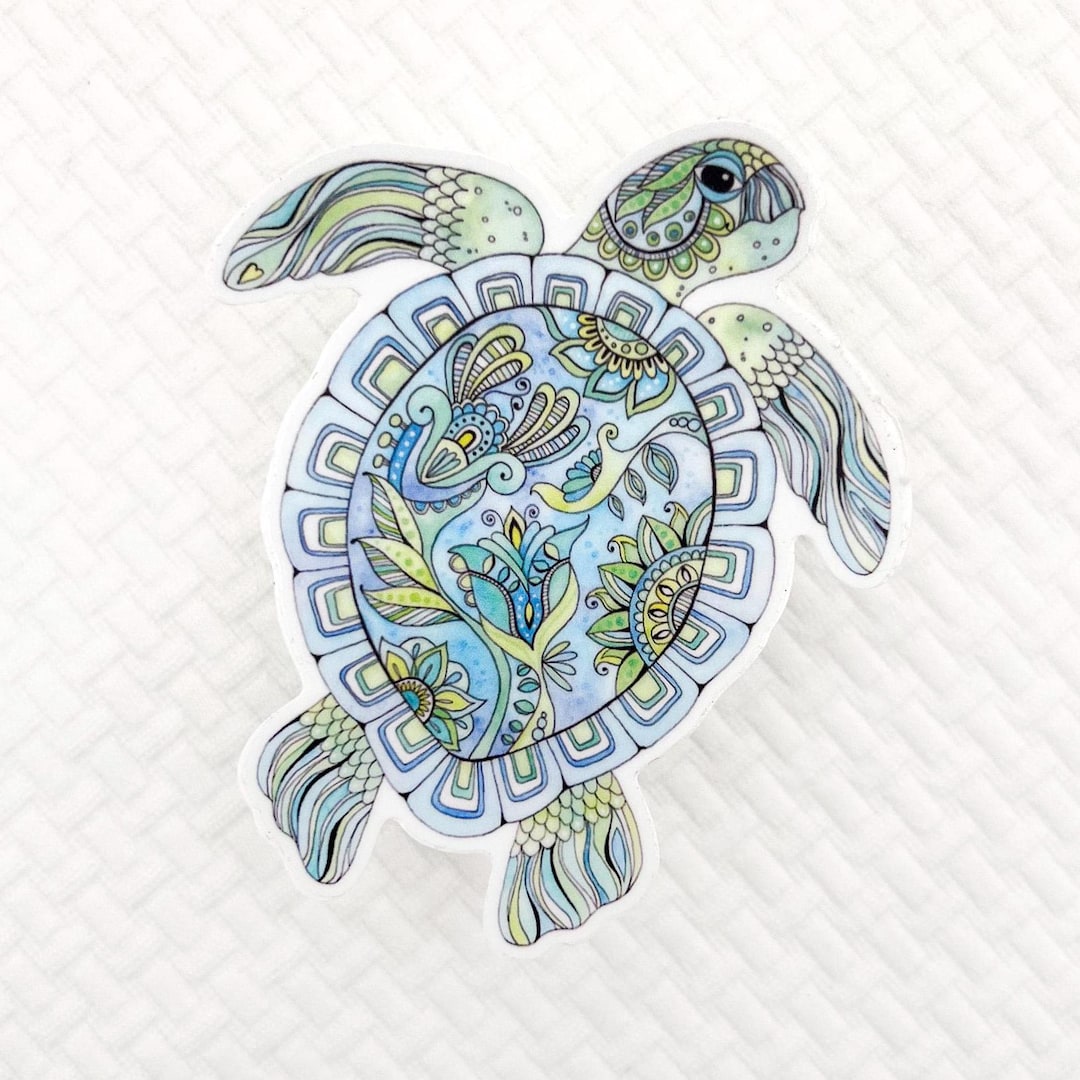 Sea Turtle Vinyl Sticker, Waterproof Laptop Decal - Etsy