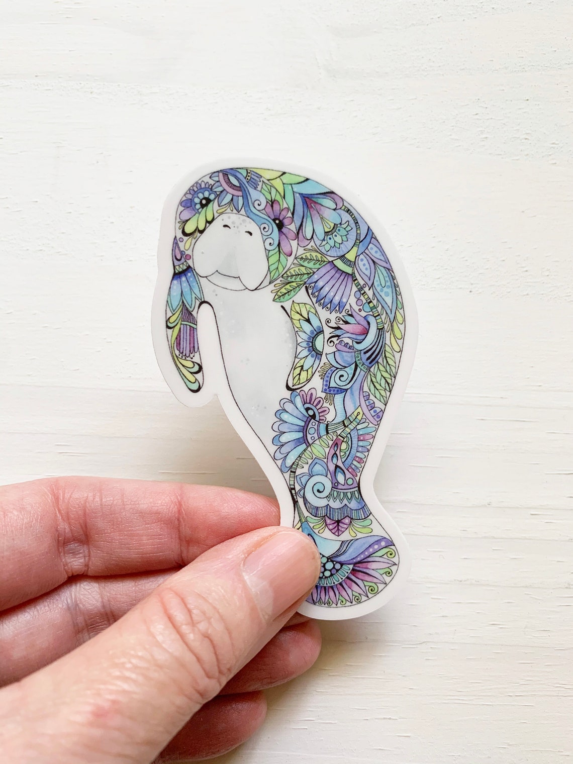 Manatee Vinyl Decal Manatee Vinyl Sticker Laptop Decal | Etsy