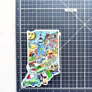 Indiana Vinyl Sticker, Indiana Decal, Laptop Decal, Indiana Map, Water ...