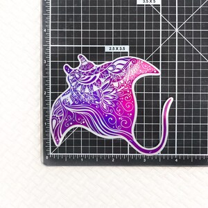 Holographic Sticker, Manta Ray, Ray, Psychedelic, Trippy Vinyl Sticker ...