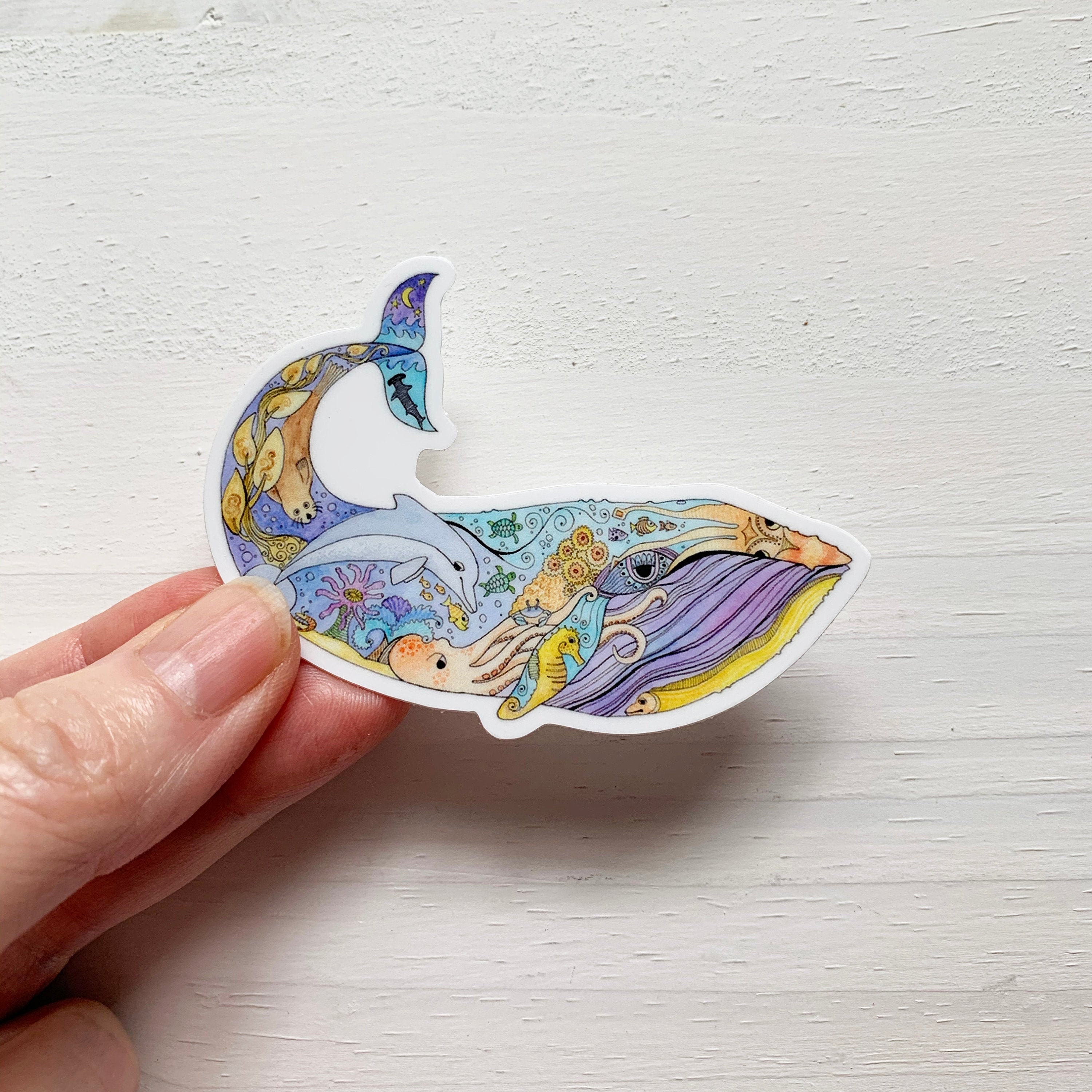 Whale vinyl sticker Whale decal Laptop decal phone decal | Etsy