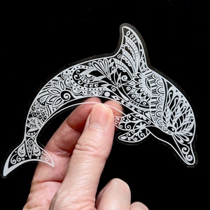 Clear Dolphin Sticker Transparent Decal White on Clear - Etsy