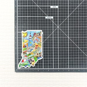 Indiana Vinyl Sticker, Indiana Decal, Laptop Decal, Indiana Map, Water ...