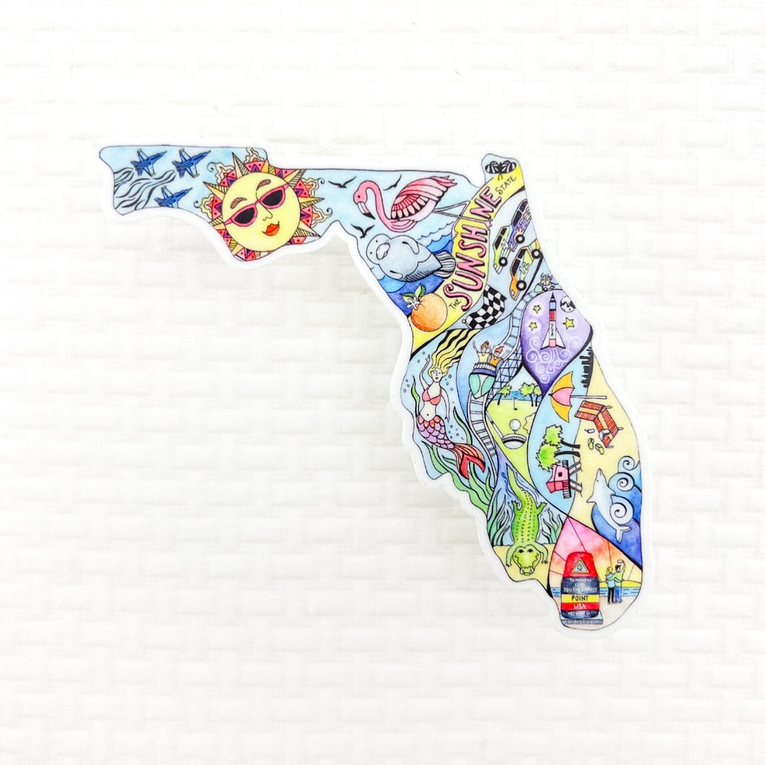 Florida Vinyl Sticker, Florida Decal, Laptop Decal, Phone Decal ...