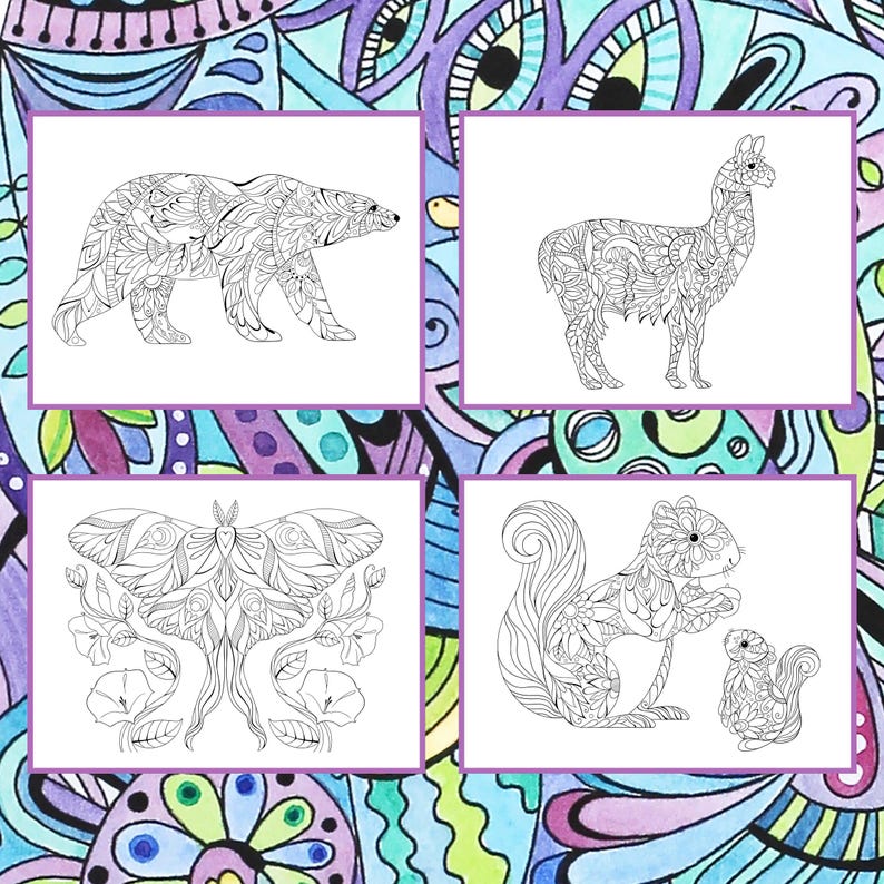 Wildlife Coloring Book for Adults: Beautiful Animals for Relaxation and ...