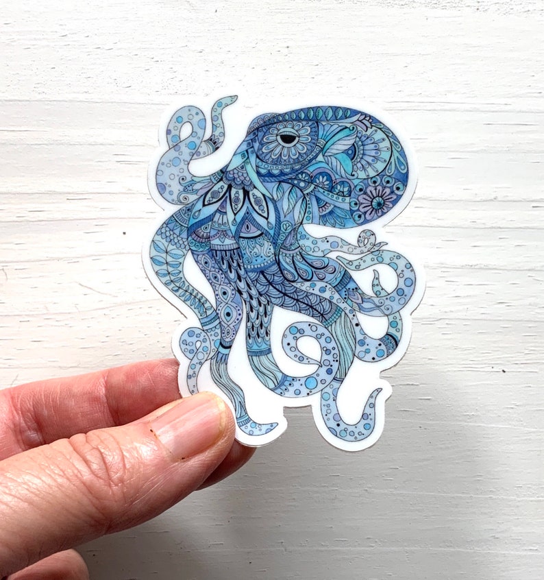 Octopus vinyl sticker Octopus decal Laptop decal phone | Etsy