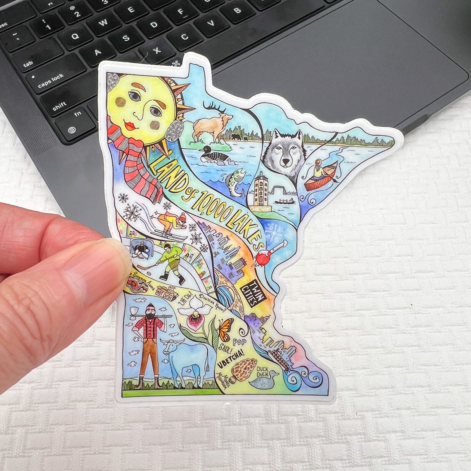 Minnesota Vinyl Sticker, Minnesota Decal, Laptop Decal, Phone Decal ...