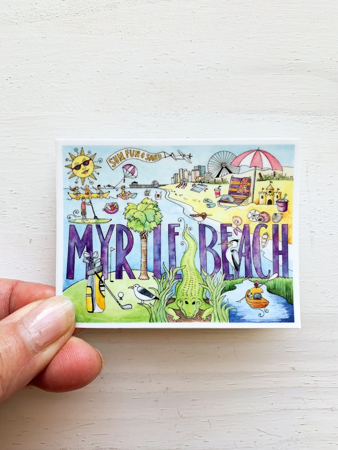 Myrtle Beach SC Vinyl Sticker Myrtle Beach Decal Laptop - Etsy UK