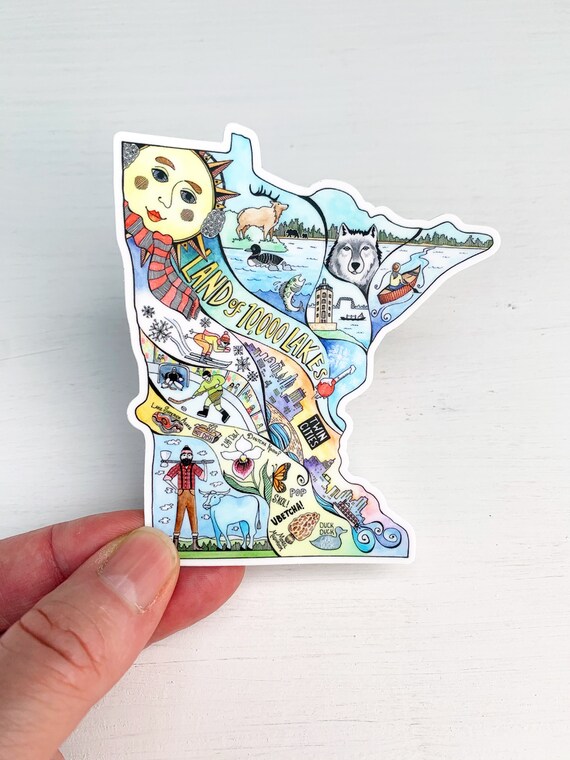 Minnesota Vinyl Sticker Minnesota Decal Laptop Decal Phone - Etsy