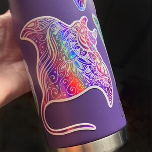 Holographic Sticker, Manta Ray, Ray, Psychedelic, Trippy Vinyl Sticker ...