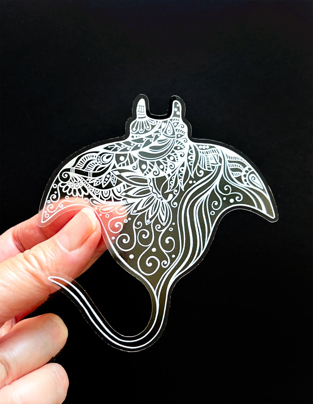 Clear Ray Sticker, Manta Ray Sticker, Transparent Decal, Laptop Decal ...