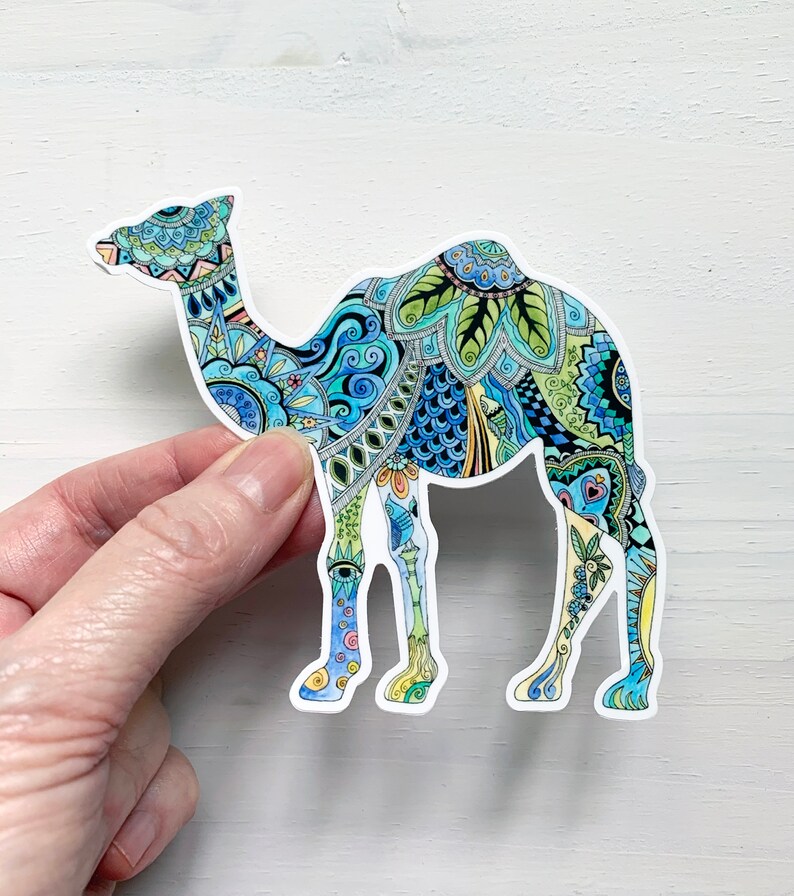 Camel Vinyl Sticker Camel Decal Zentangle Camel Laptop - Etsy