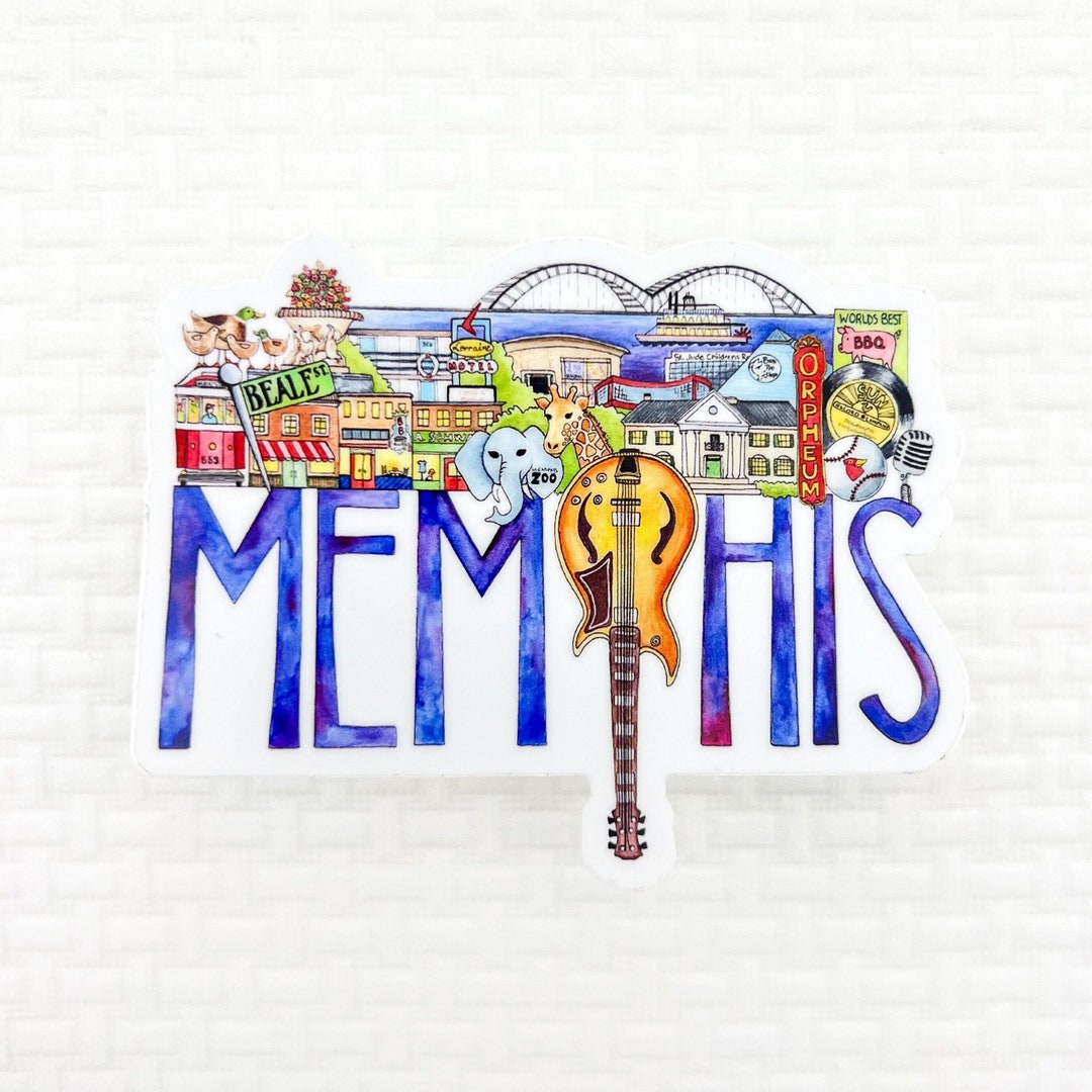 Memphis Vinyl Sticker, Memphis Decal, Laptop Decal, Phone Decal, Water ...
