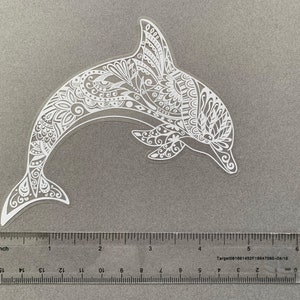 Clear Dolphin Sticker, Transparent Decal, White on Clear Sticker ...