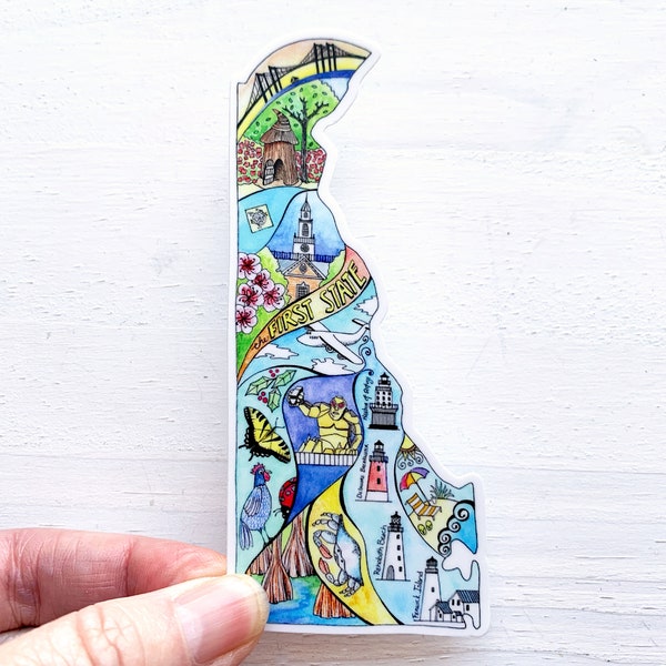 Delaware Map Decal - Etsy