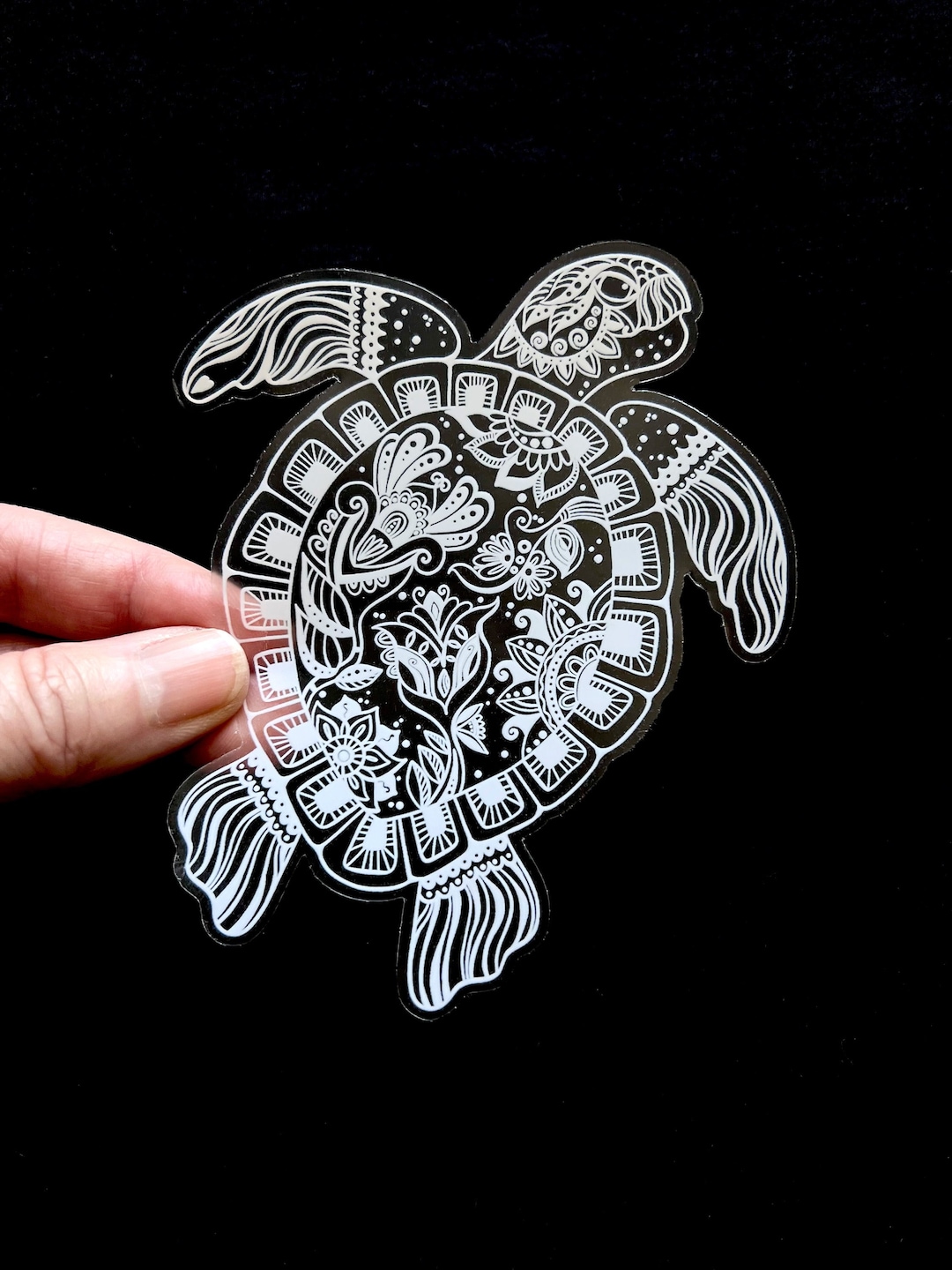 Clear Sea Turtle Sticker, Water Bottle Sticker, Turtle Sticker ...