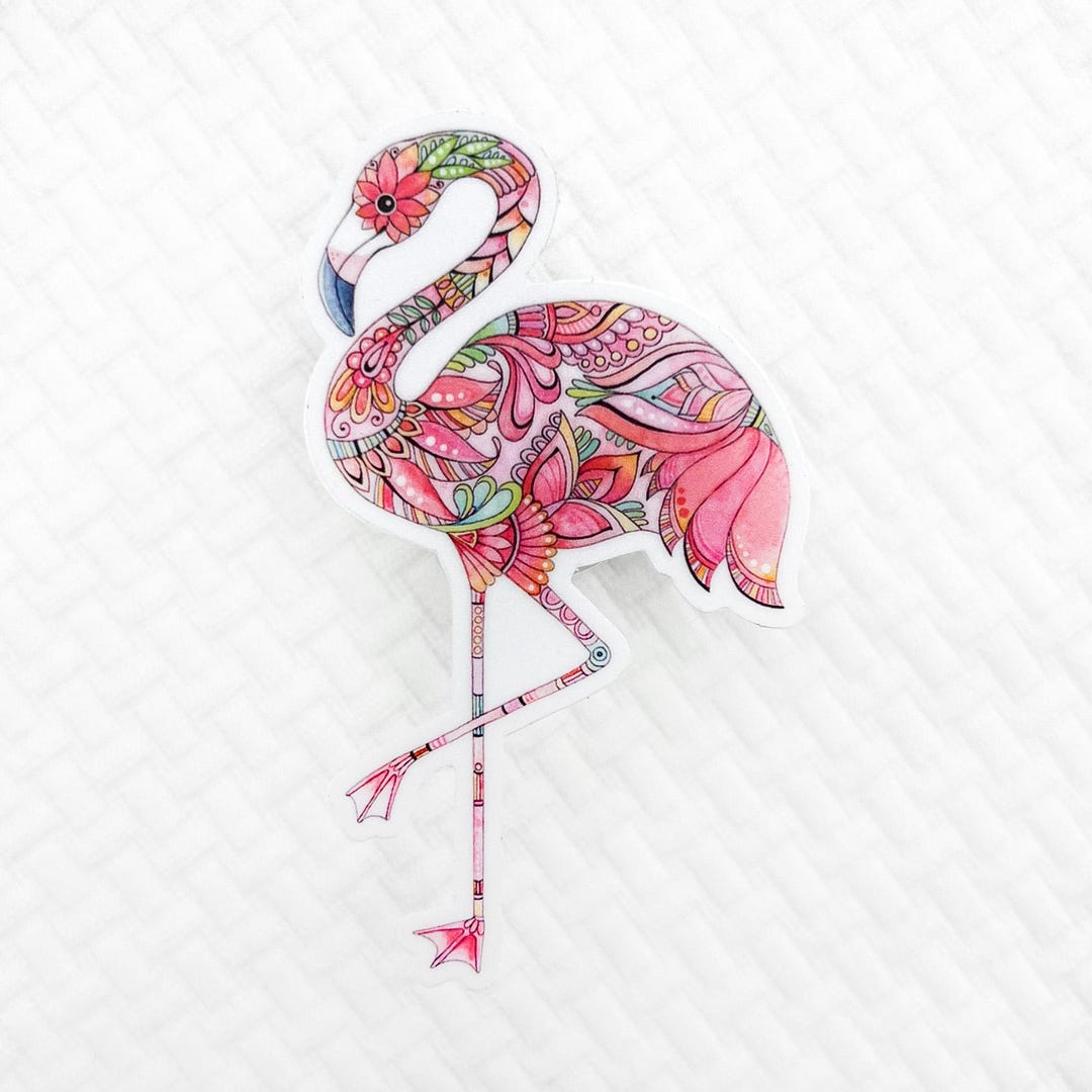Flamingo Decal, Flamingo Vinyl Sticker, Stickers for Water Bottles ...