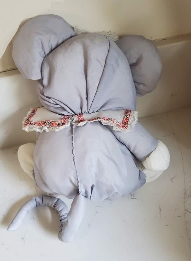 Vintage 1987 Fisher Price Puffalump Gray Mouse Christmas Candy Cane ...