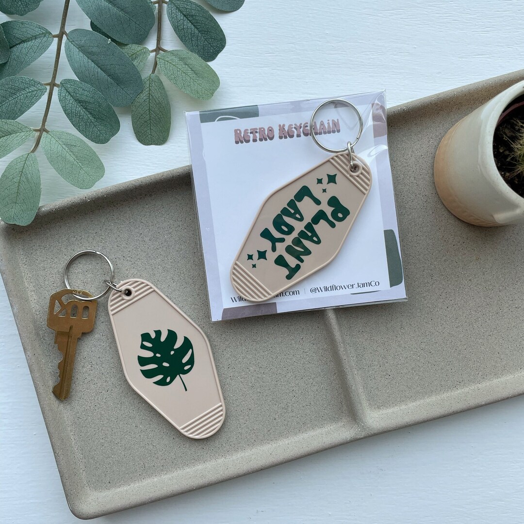 Plant Lady Keychain, Plant Lover Gift, Botanical Keychain, Plant Mom ...