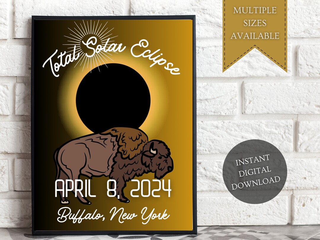2024 Total Solar Eclipse, Buffalo NY Solar Eclipse, Souvenir Poster ...