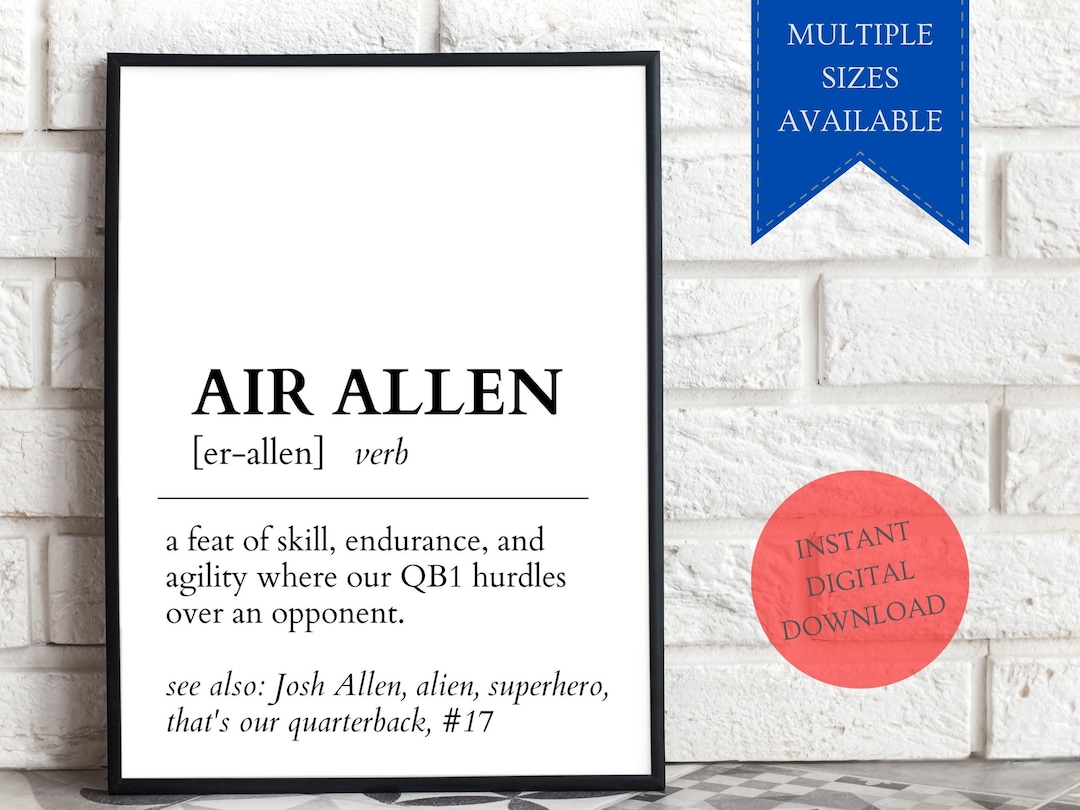 Air Allen Buffalo Bills PRINTABLE Wall Art, Buffalo Bills Definition ...