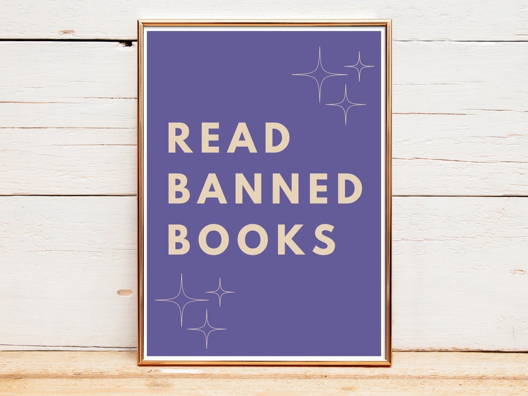 Read Banned Books PRINTABLE Wall Art, Banned Books Poster, Bookish ...