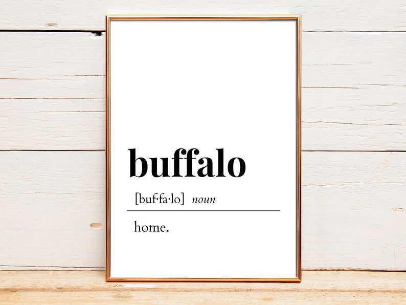 Buffalo New York Definition PRINTABLE Wall Art, Buffalo NY Poster Print ...