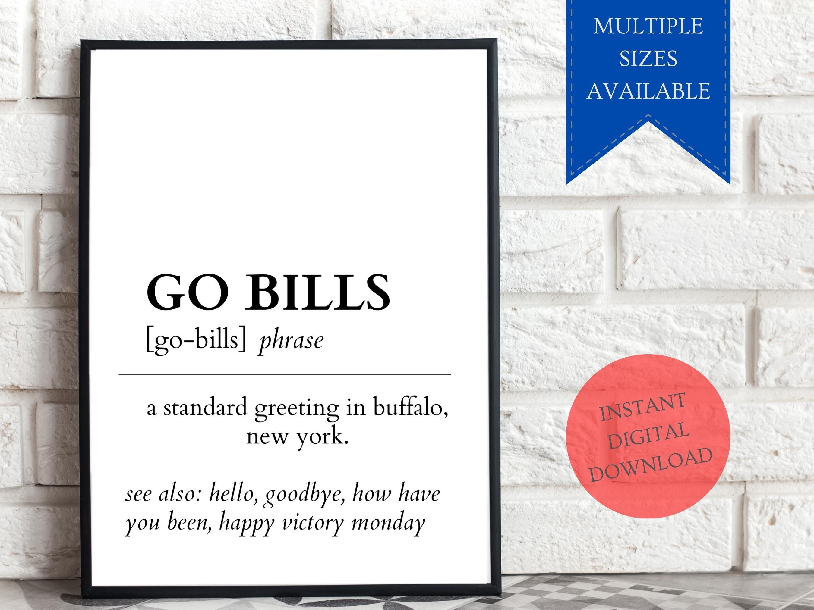 GO BILLS Definition Wall Art, Buffalo Bills PRINTABLE Digital Download ...