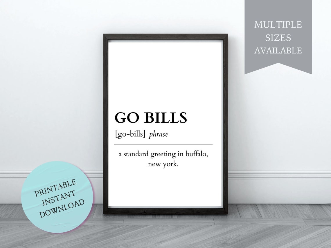 GO BILLS Definition Wall Art Buffalo Bills Printable Digital - Etsy