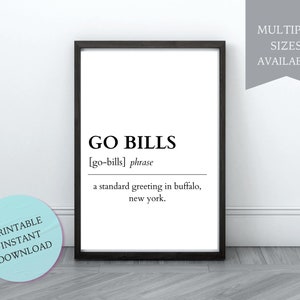 GO BILLS Definition Wall Art, Buffalo Bills Printable Digital Download ...