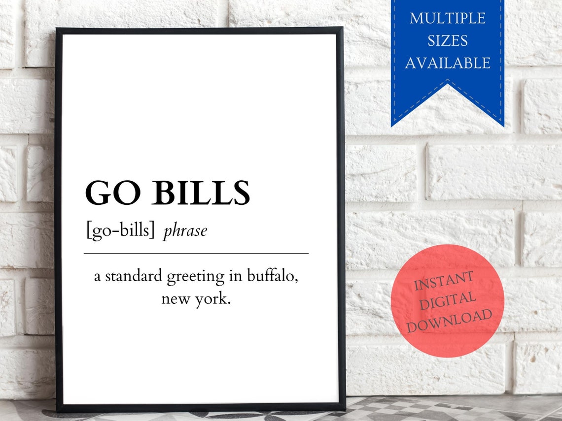 GO BILLS Definition Wall Art Buffalo Bills Printable Digital - Etsy