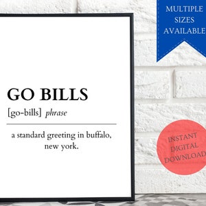 GO BILLS Definition Wall Art, Buffalo Bills Printable Digital Download ...