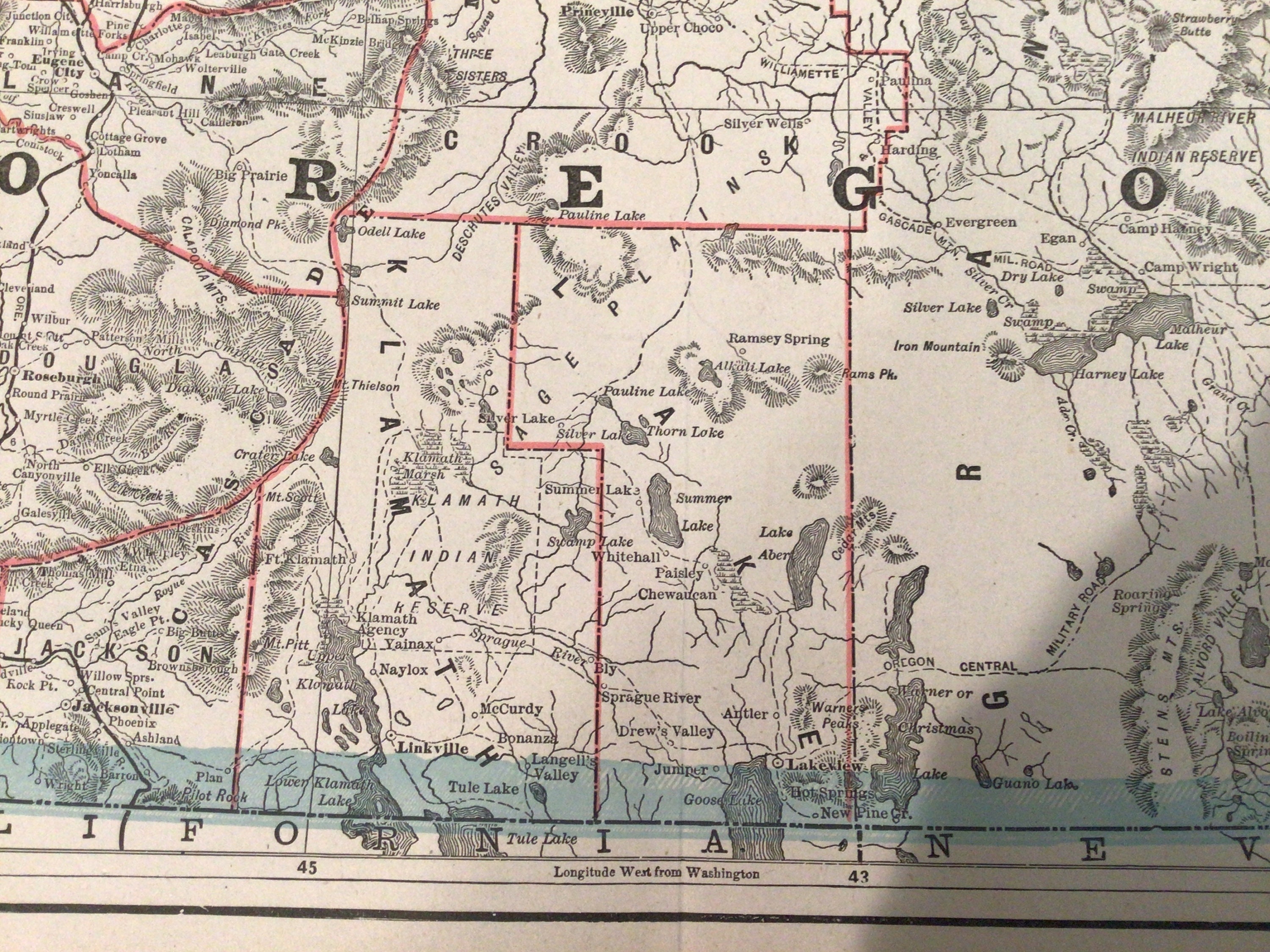 Map of Oregon, 10 X 14 1890, Tinted by Hand Pulled From an Old Atlas - Etsy