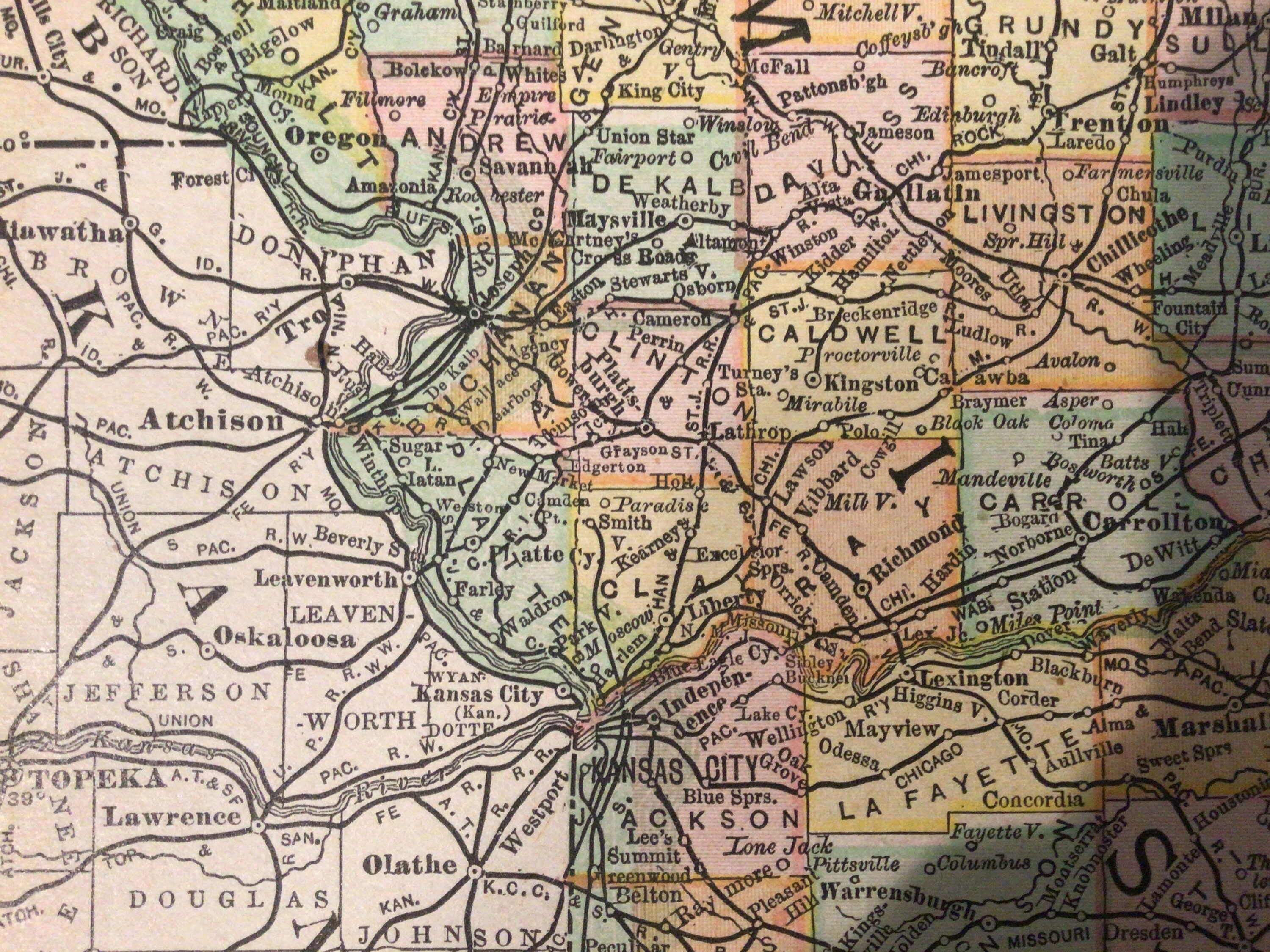 Map of Missouri 9 X 11, Tinted by Hand, Circa 1890 From an Old Atlas by ...