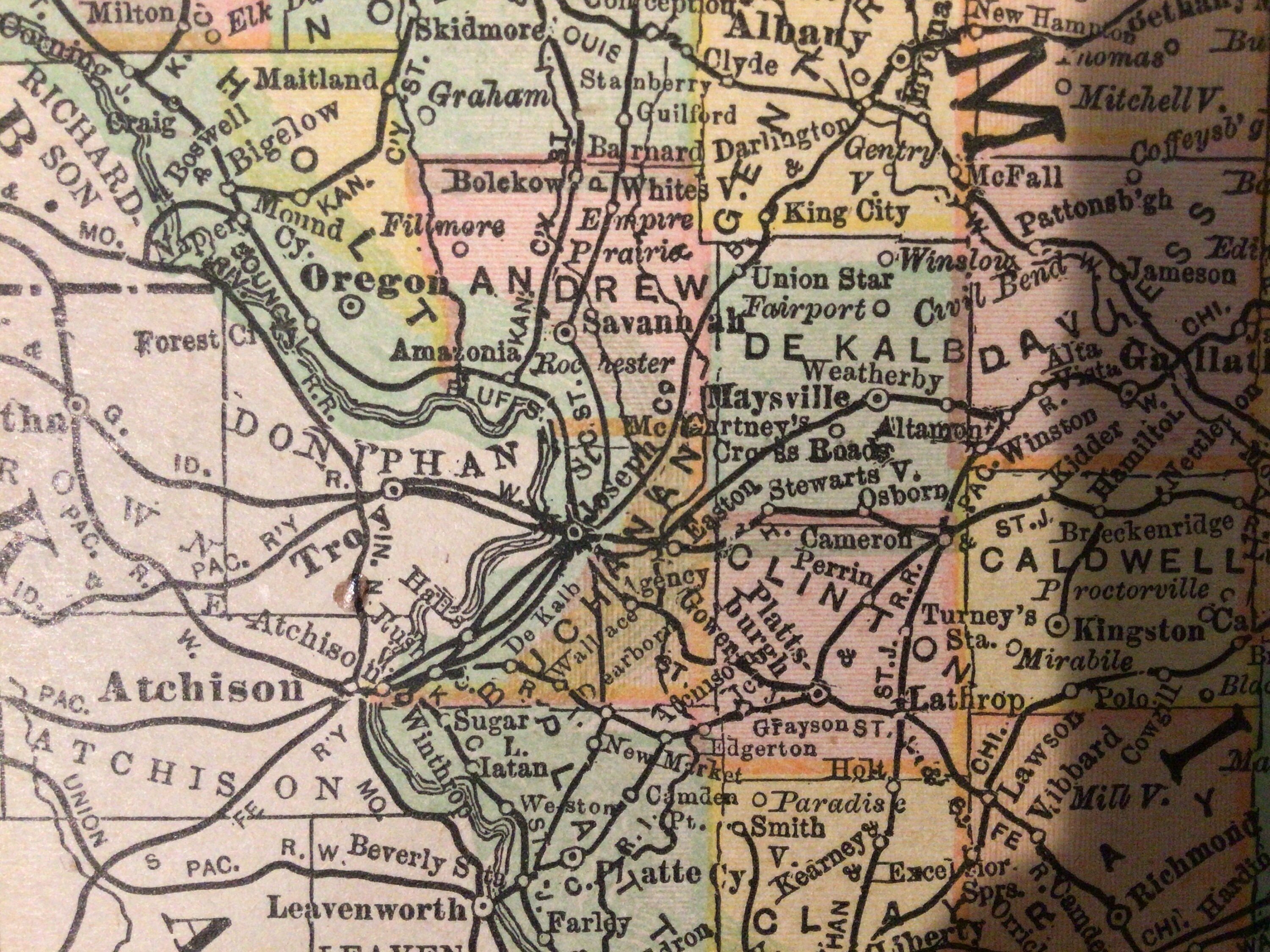 Map of Missouri 9 X 11, Tinted by Hand, Circa 1890 From an Old Atlas by ...