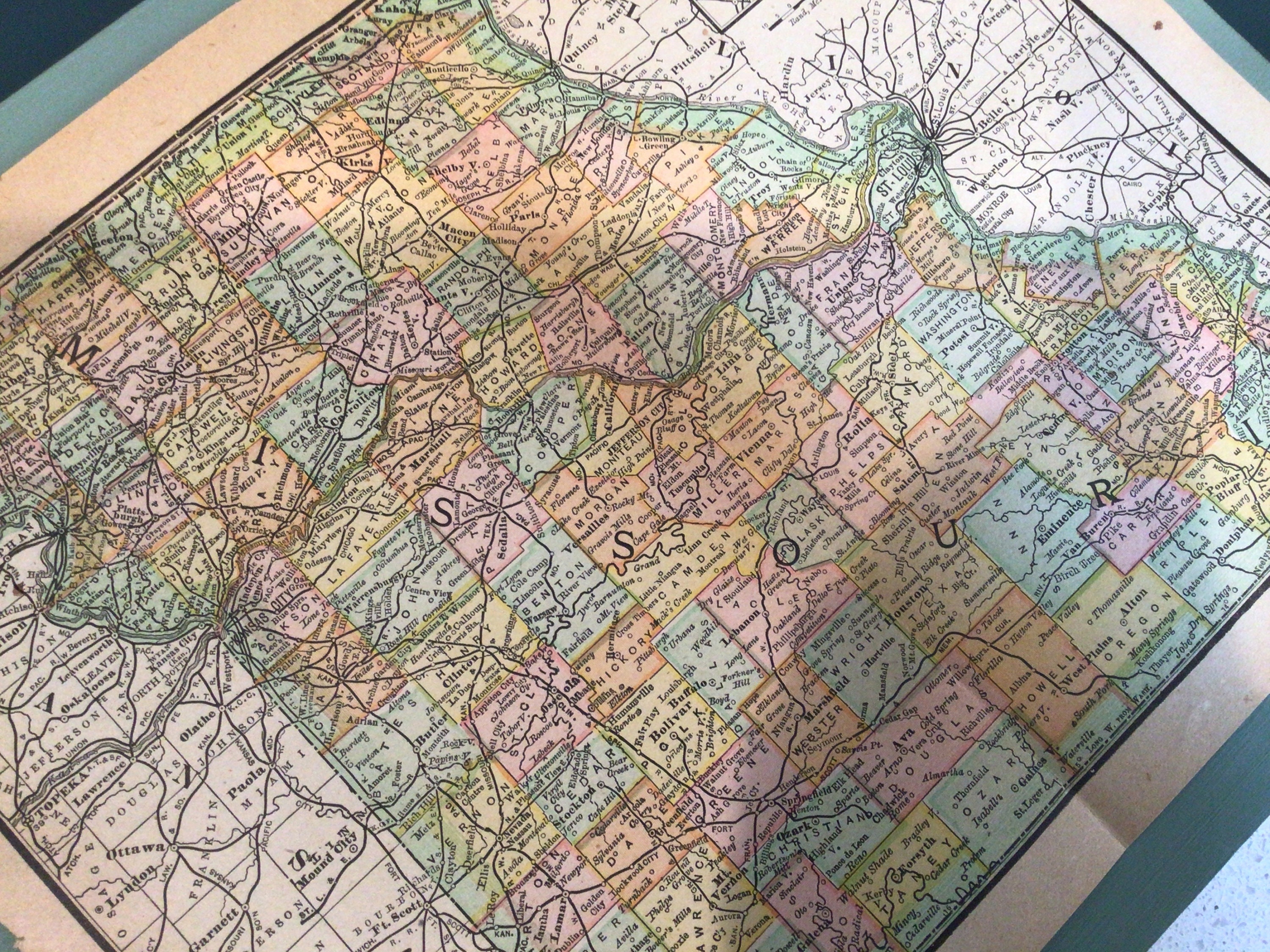 Map of Missouri 9 X 11, Tinted by Hand, Circa 1890 From an Old Atlas by ...