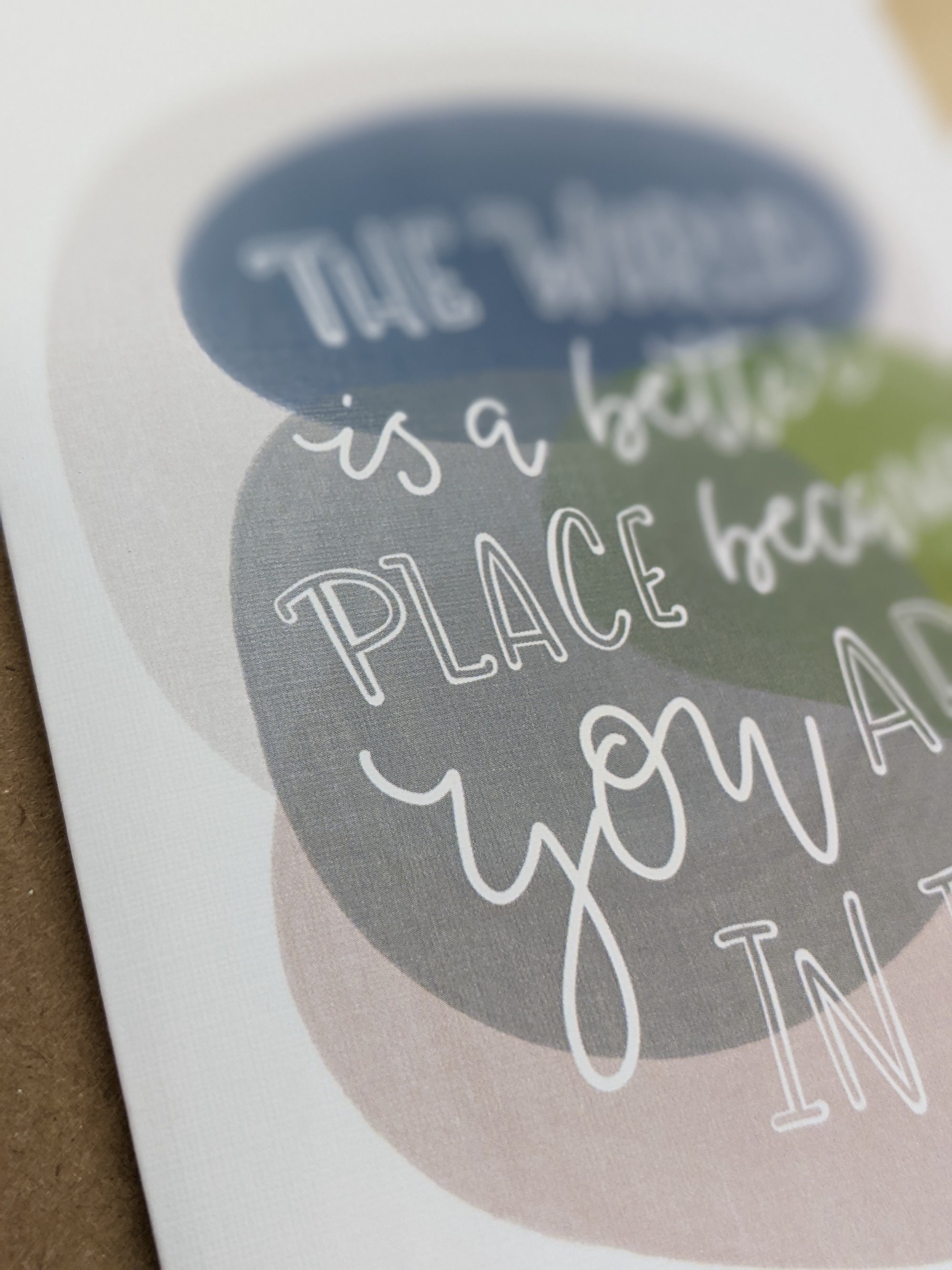 The World is A Better Place Because You Are in It Encouraging | Etsy