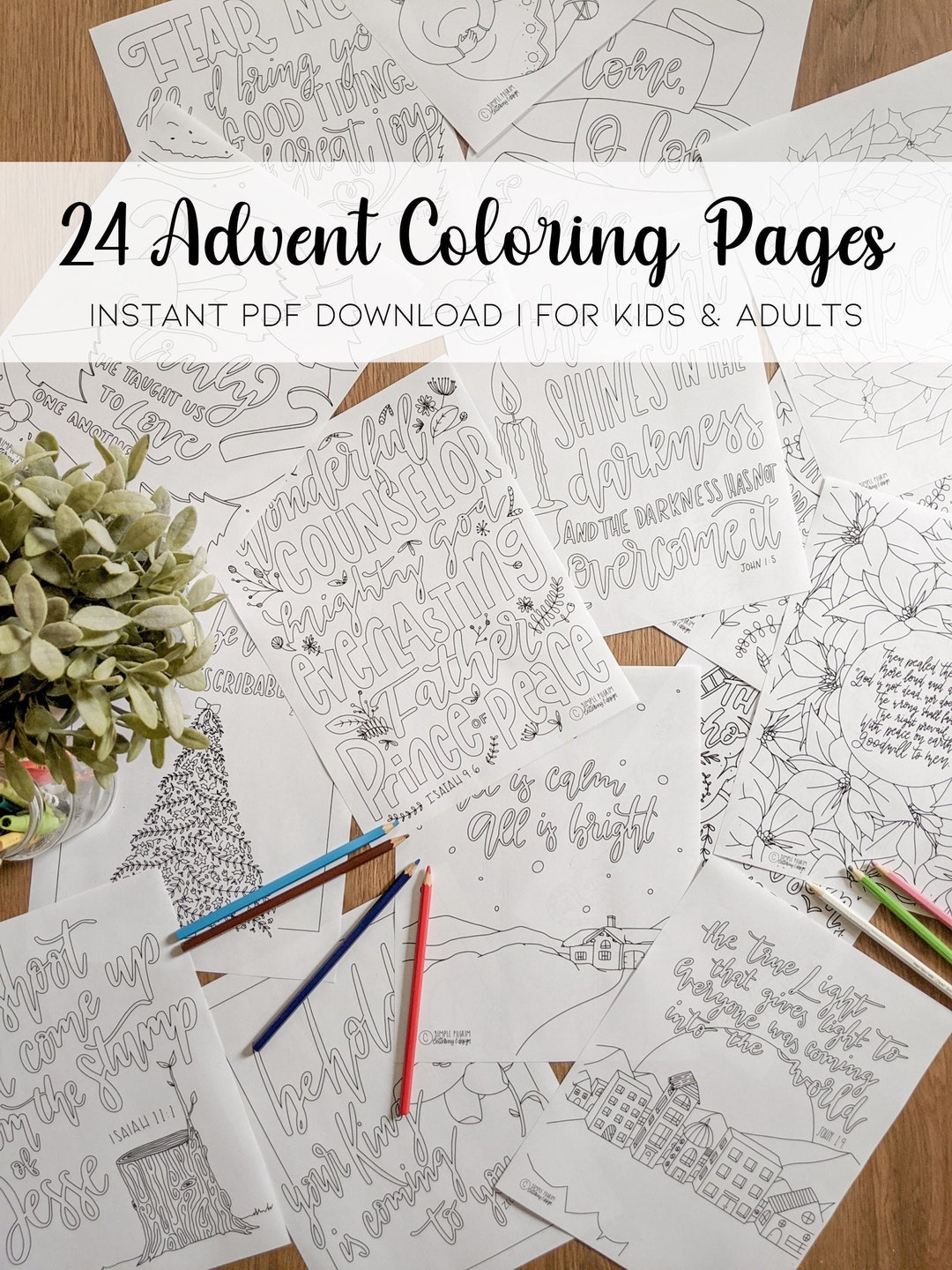 24 Printable Christmas Coloring Pages for Advent Christmas Coloring for ...