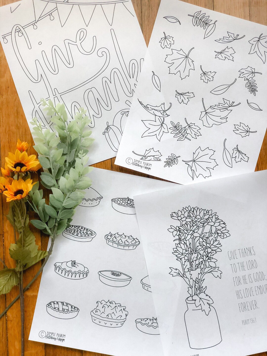 Thanksgiving Coloring Page Bundle | Fall Autumn Thanksgiving Coloring ...