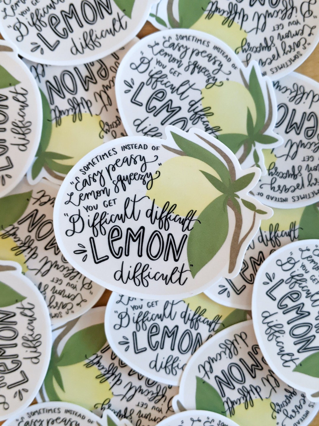 Difficult Difficult Lemon Difficult Die-cut Sticker | Funny Easy Peasy ...