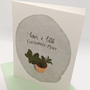 A Little Encourage-mint Funny Plant Pun Greeting Card - Etsy