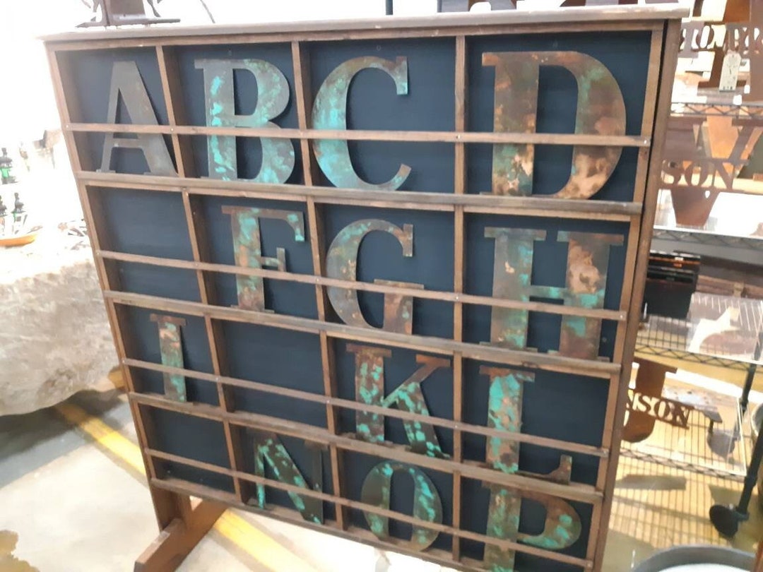 18 Inch Letters*18" * Patina Metal Letters* Metal Letters * Large Metal ...
