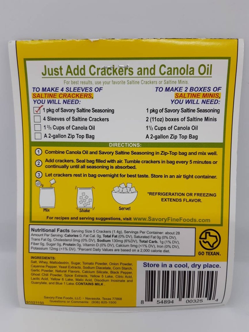 Cracker Seasoning * Seasonings *savory Crackers*gardendill Cracker ...