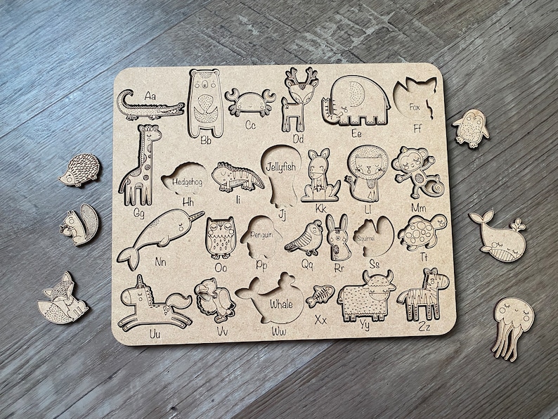 Animal Alphabet Puzzle - Etsy