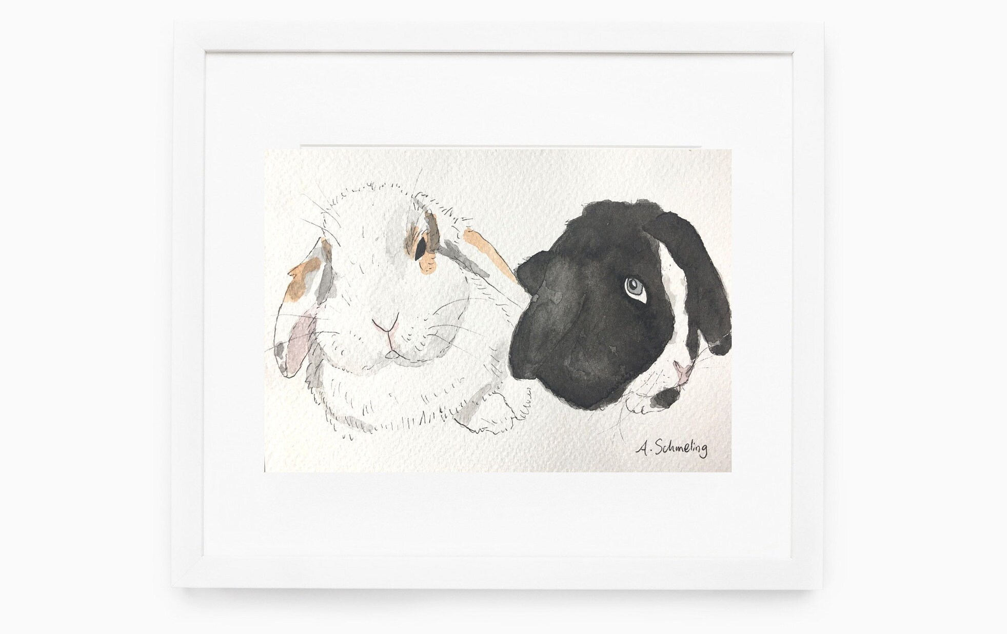 Custom Rabbit Portrait Custom Bunny Painting Rabbit - Etsy