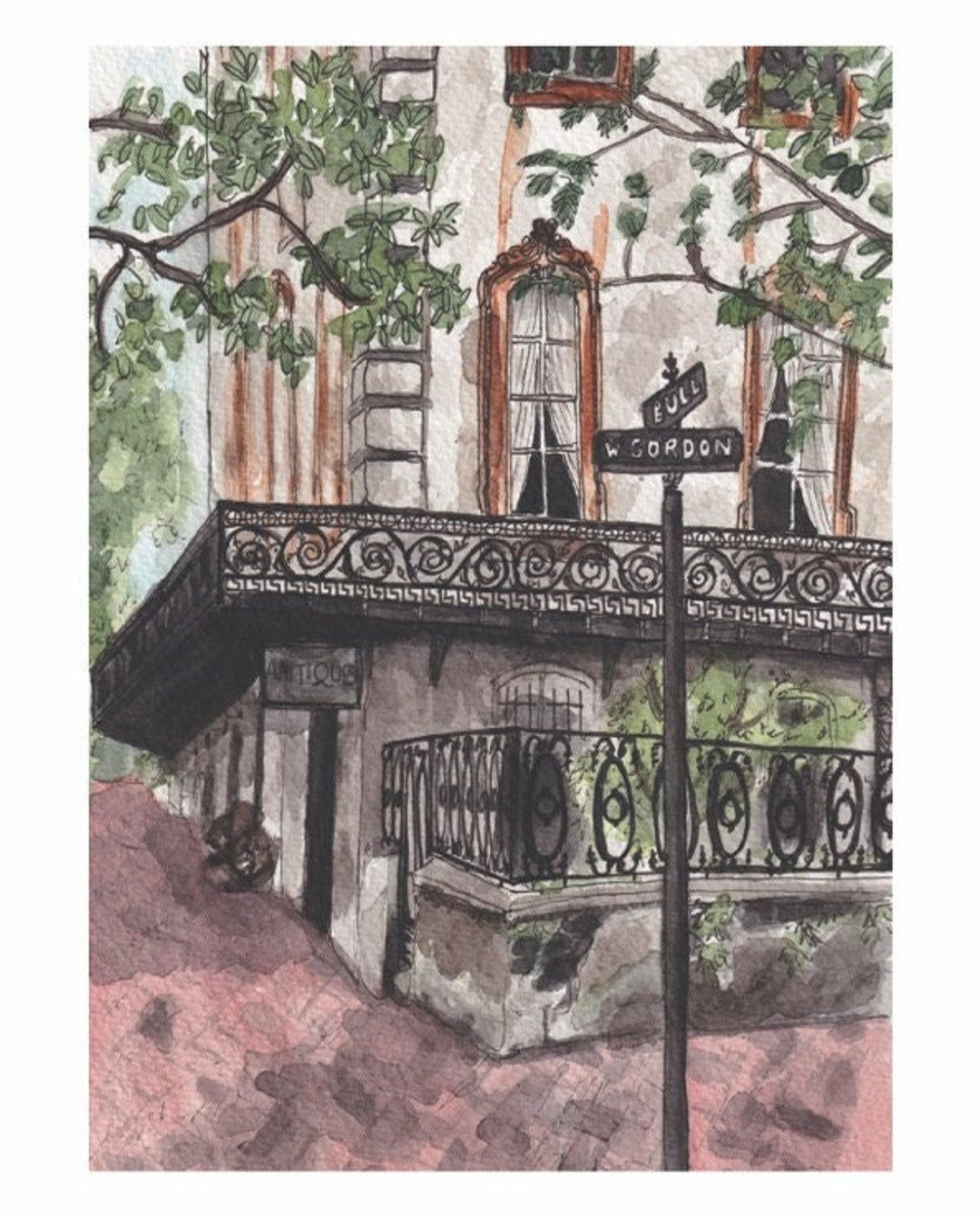 Savannah Ga Artwork, Savannah Georgia Print, Savannah Artwork, Southern ...