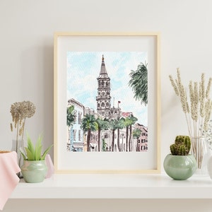 Charleston Print, Charleston Art Print, Charleston Illustration ...