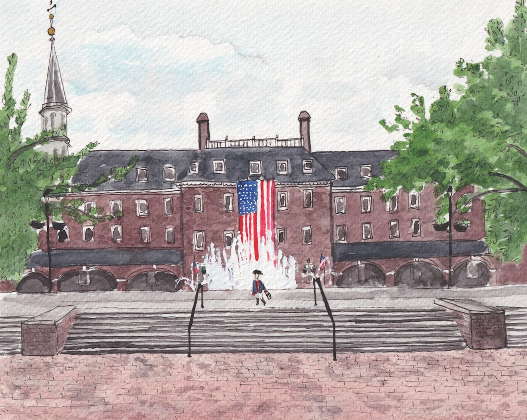 Alexandria City Hall Watercolor Print, Alexandria Virginia Print ...
